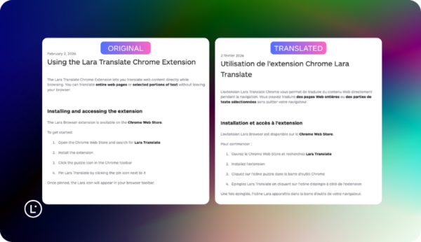 Translate Web Pages Fast | Lara Chrome Extension